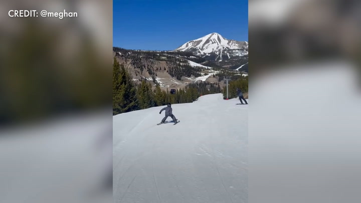 Watch: Prince Archie shows off skiing skills