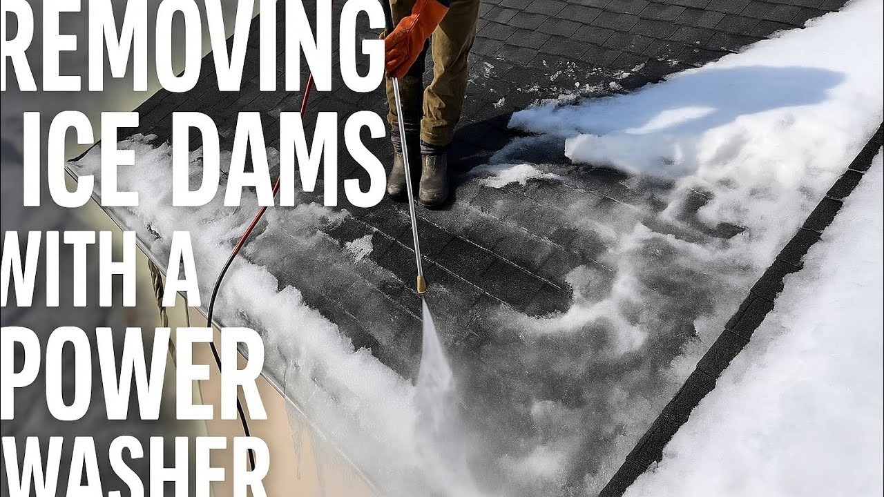 Ice dam removal pressure washer tips protect your roof