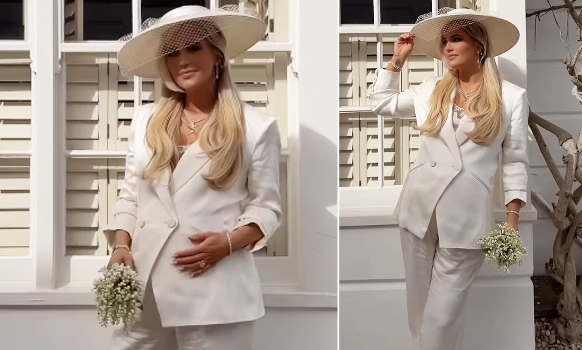Pregnant Tabitha Willett cradles her baby bump as she unveils chic ...