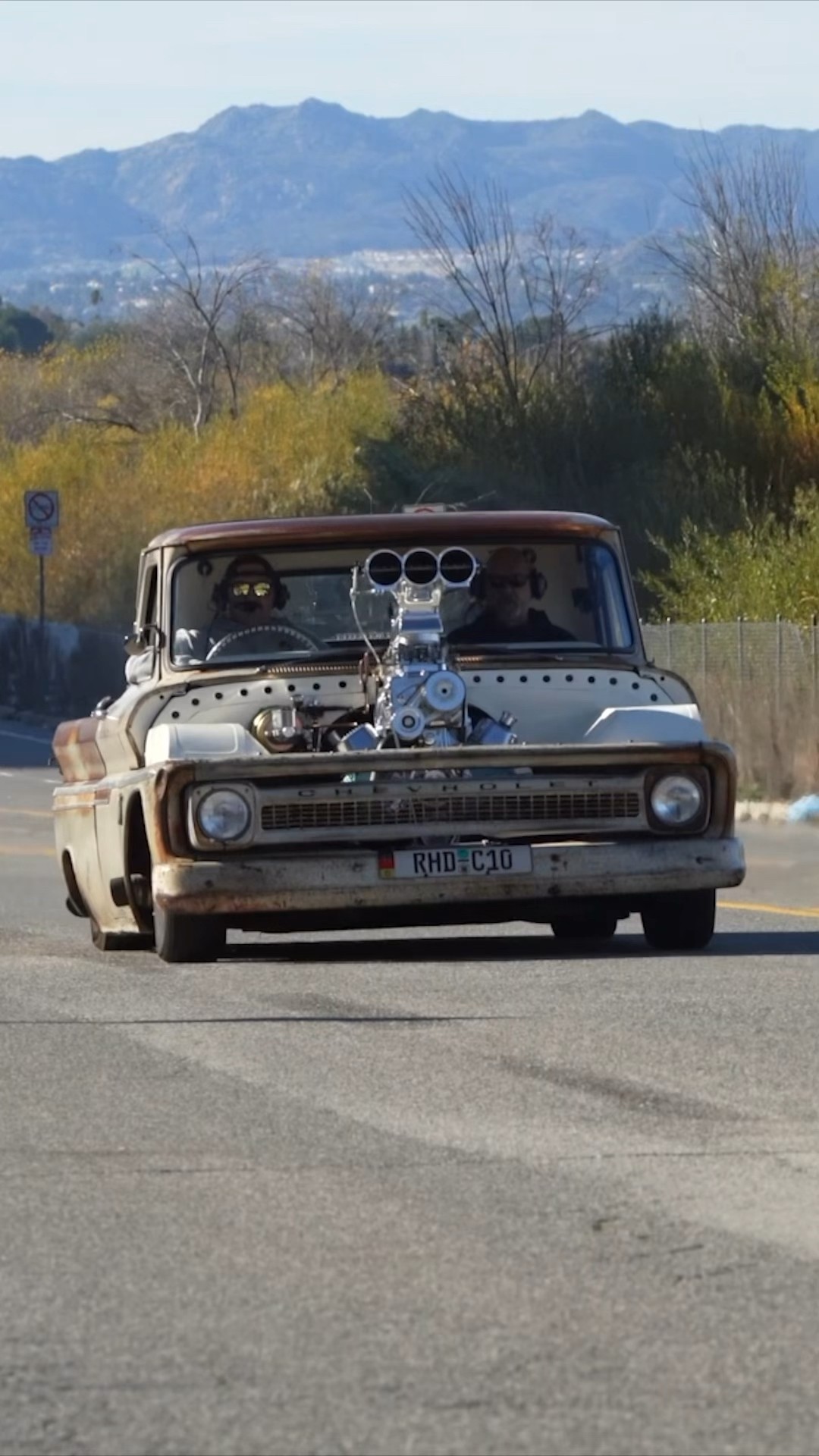 Showcasing a supercharged right hand drive Chevy pickup