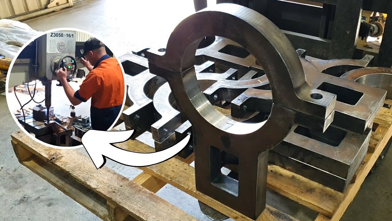 CAT 785 dump truck brackets — precision machining