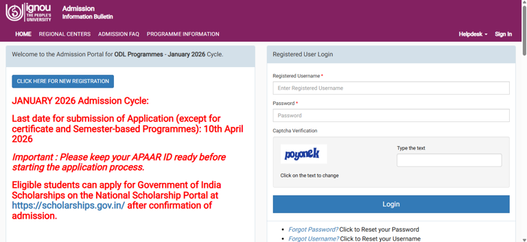 IGNOU extends January 2026 admission deadline for ODL and online ...