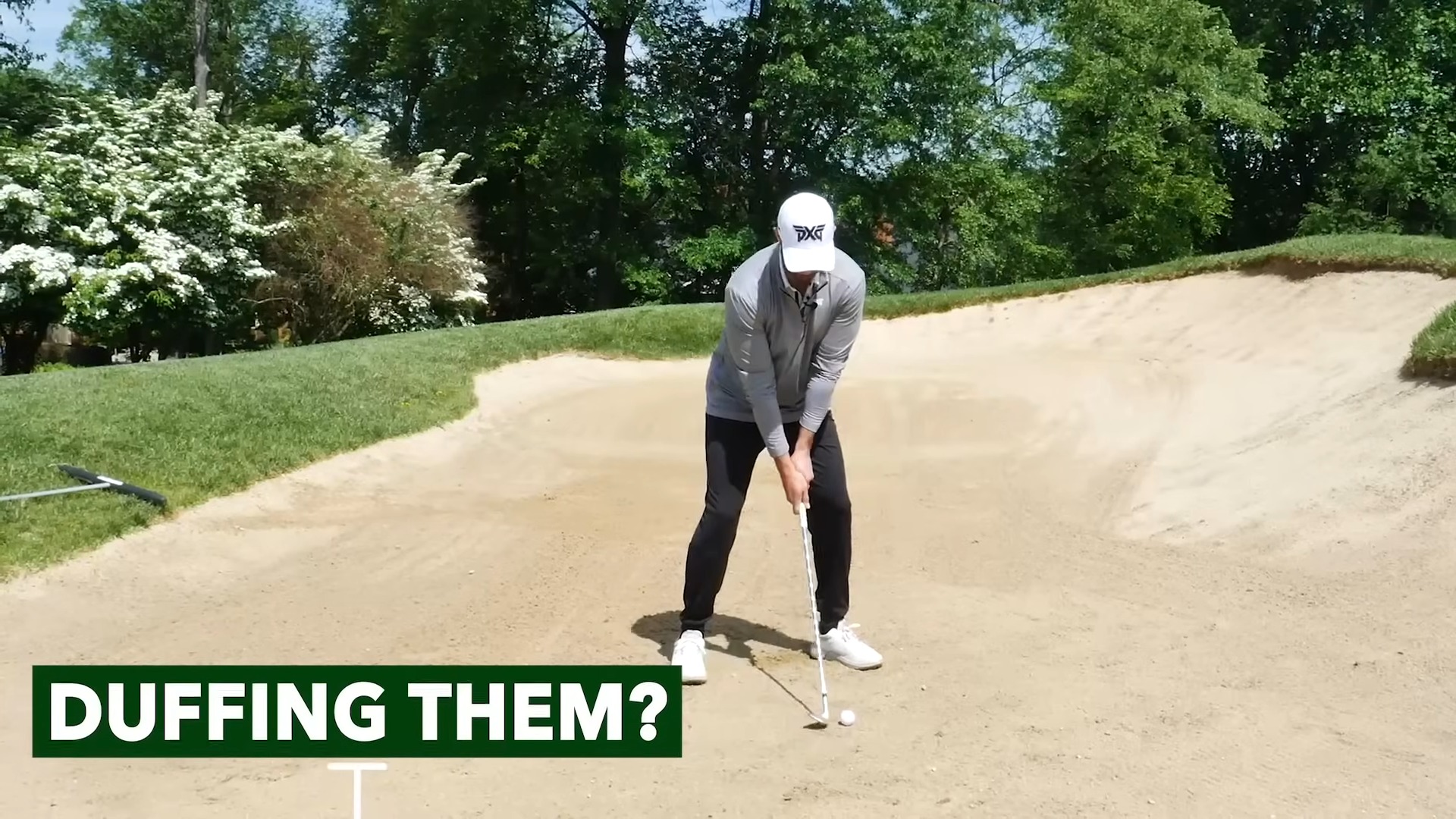 The easiest bunker rule: Hit here, not the ball (instant escape)