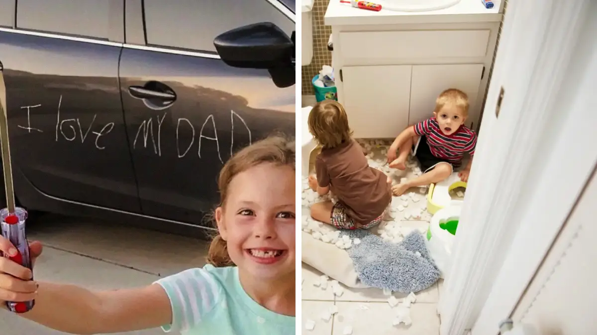 20 kids who were left alone for 5 minutes and made it count
