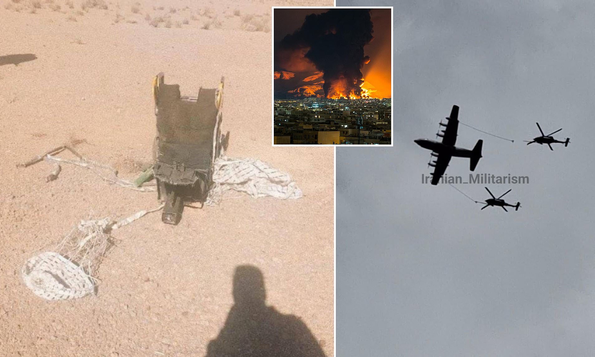 Chaos as a US Black Hawk is hit by Iran and another jet goes down