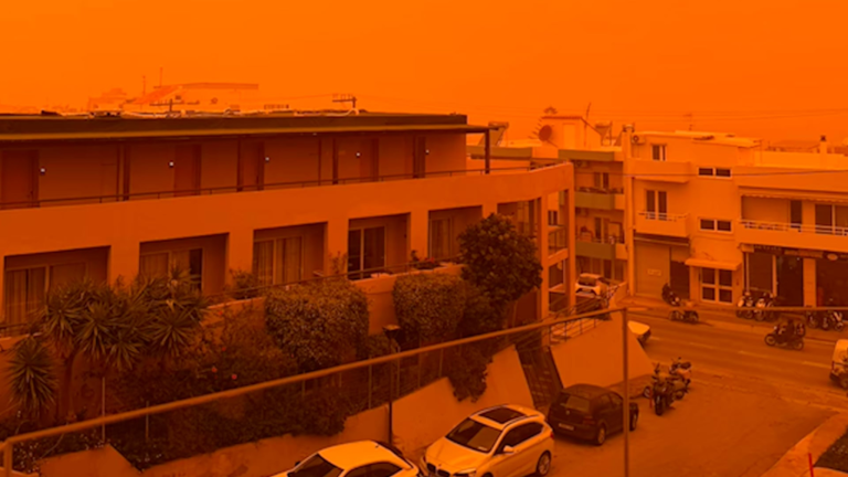 Saharan dust storm brings blood red skies to parts of Greece