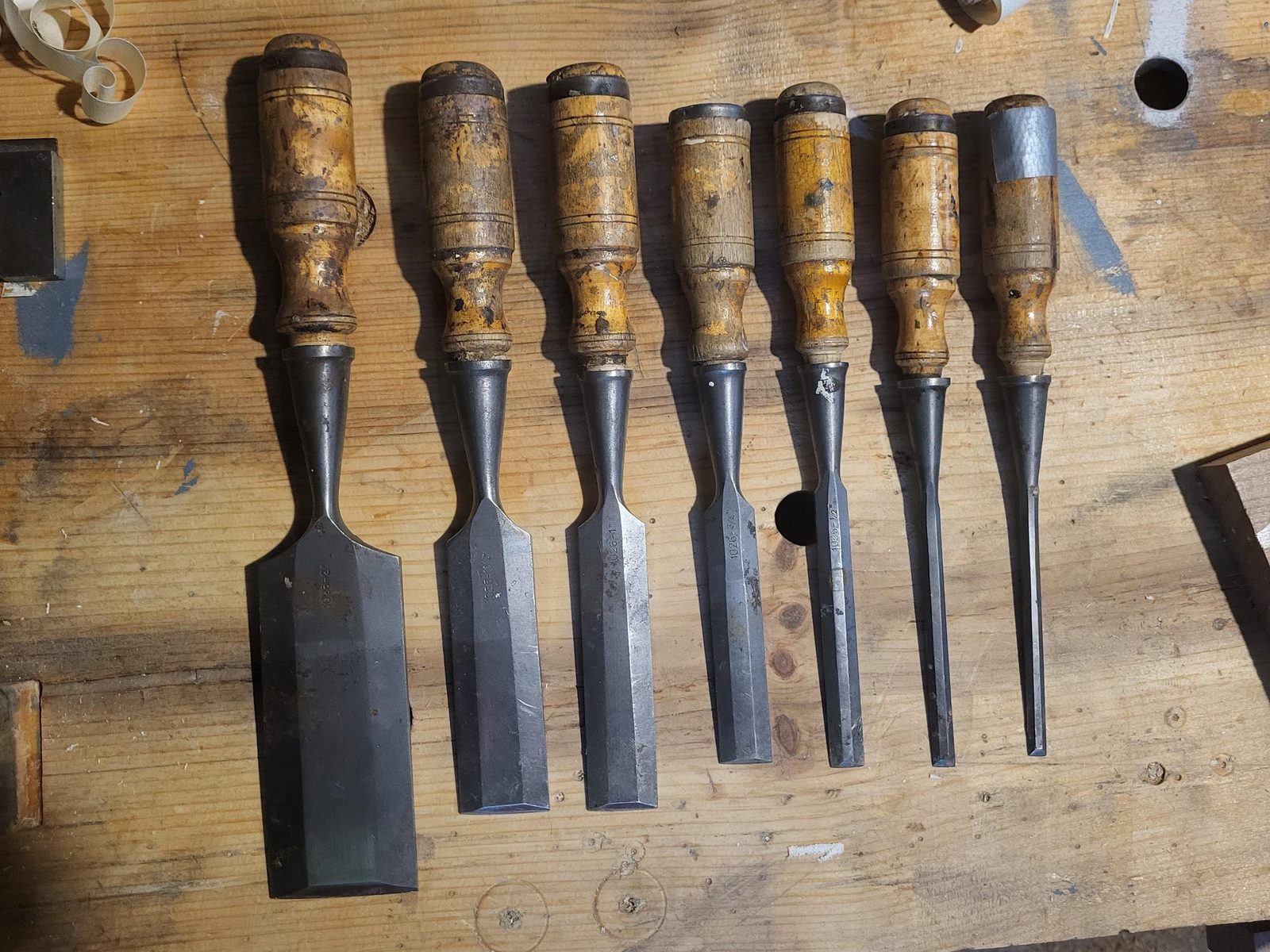 Antique woodworking chisels that sell for more than modern power tools