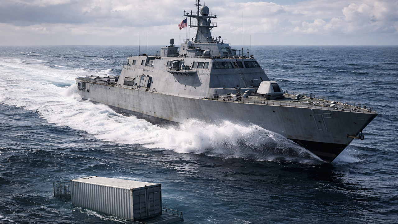 Why the navy’s fastest ship hides missiles in what looks like a cargo box