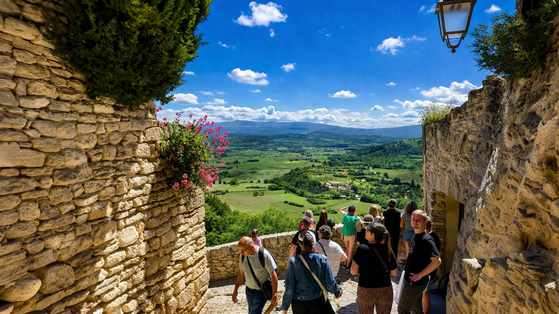 Gordes France scenic streets and village views (4K)