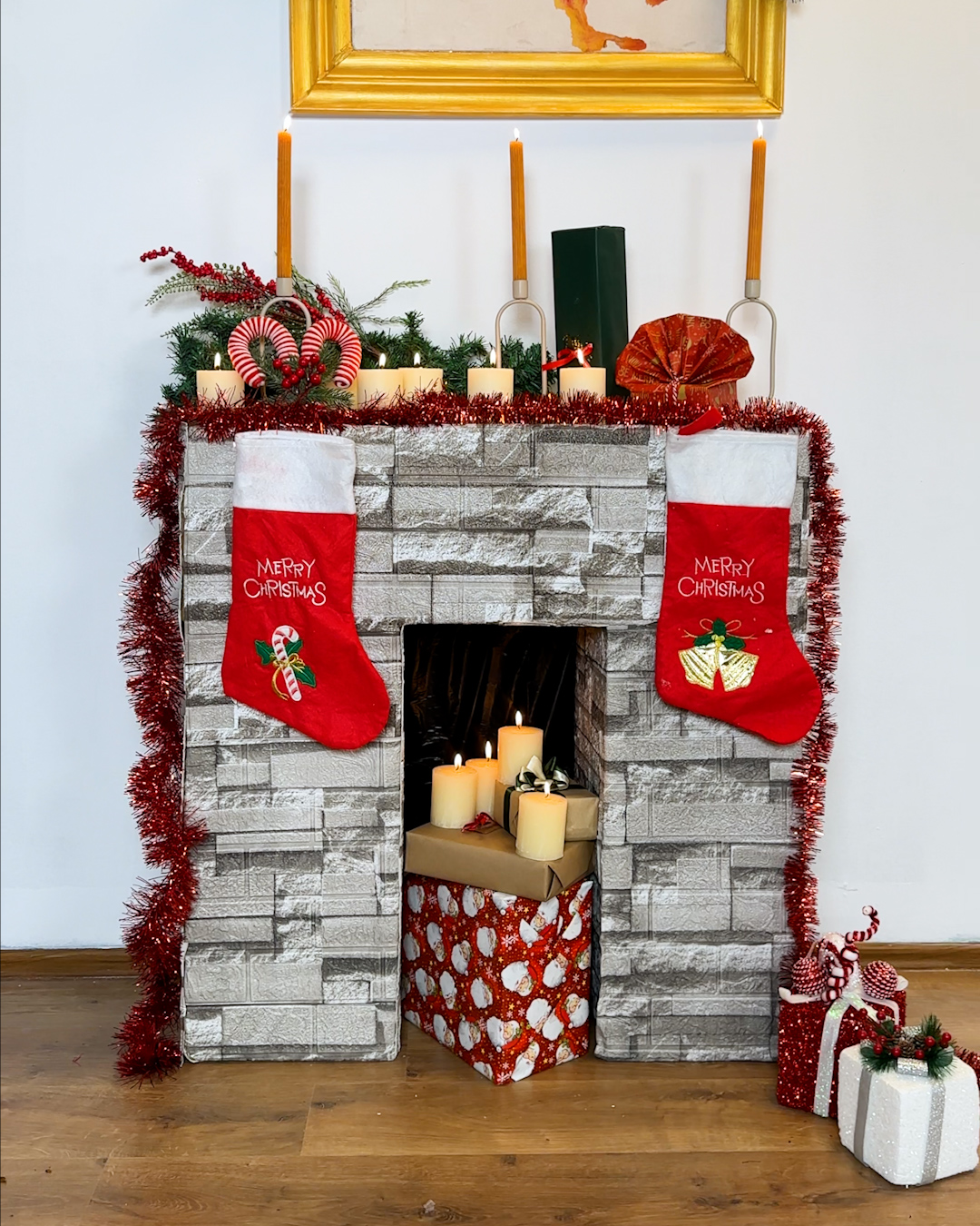 Crea una acogedora chimenea de Navidad