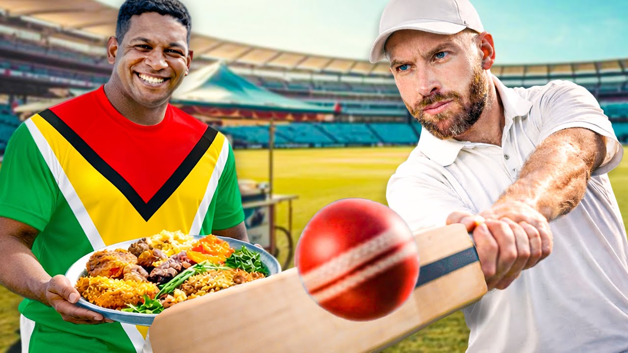 American tries cricket! Schooled over cook up rice!
