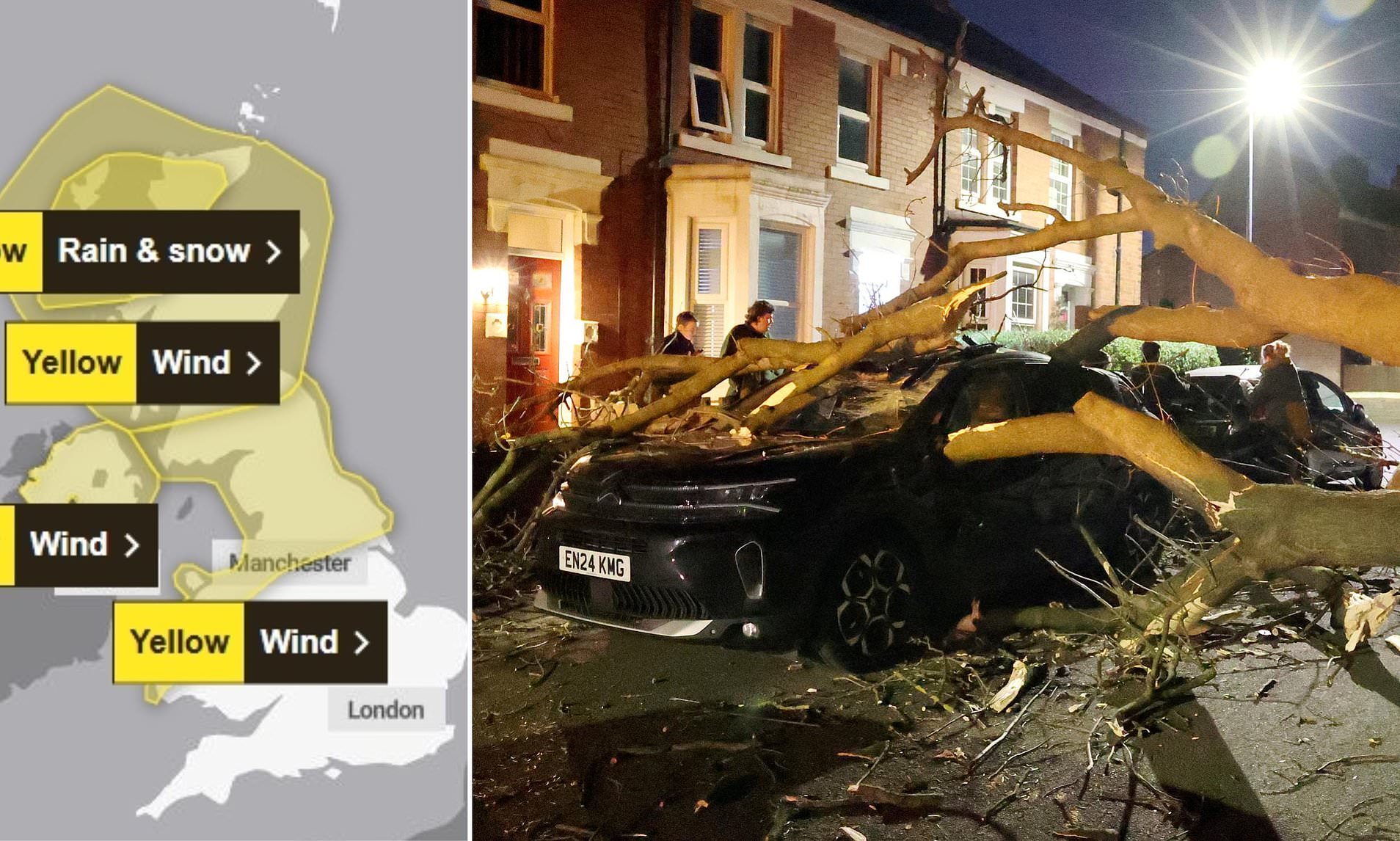 Storm Dave to hit Britain today with 90mph winds and snow while ...