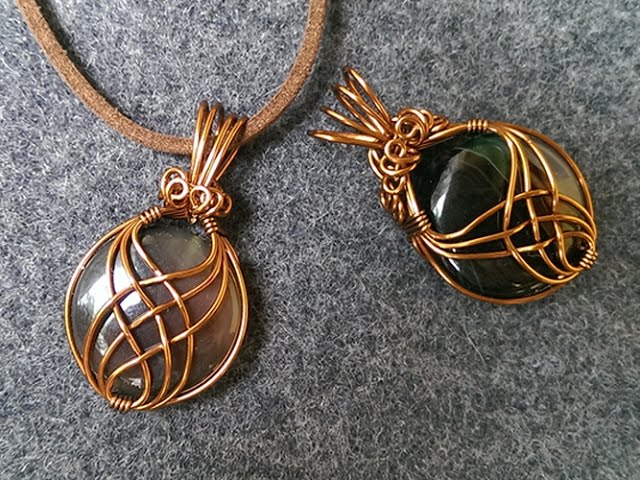 Pendant with big stone no holes - wire wrap jewelry making 242
