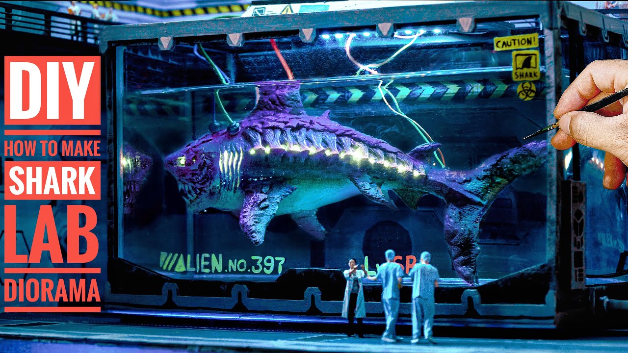 Epic monster dioramas: Zombie Shark Megalodon & Resident Evil Crocodile ...