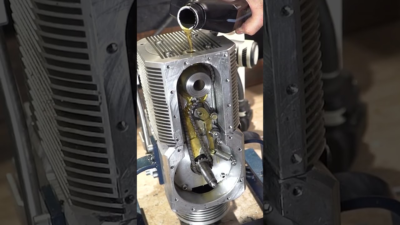 Rotary valve engine built from scratch! It works