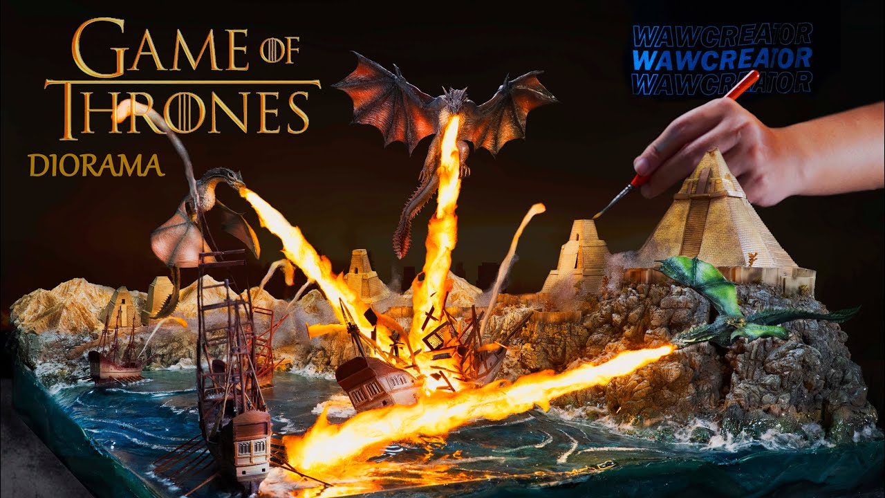Building an epic Game of Thrones diorama: Dragons attack ships!