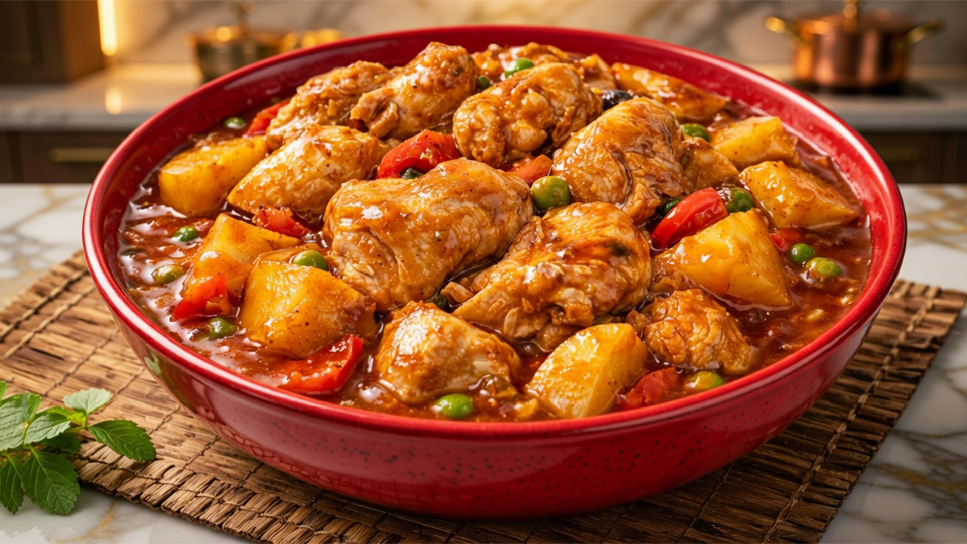 What happens when chicken cooks in pineapple juice