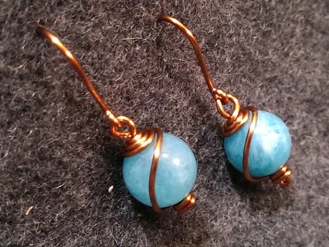 How to make simple wire earring with spherical stones - Jewelry wire ...