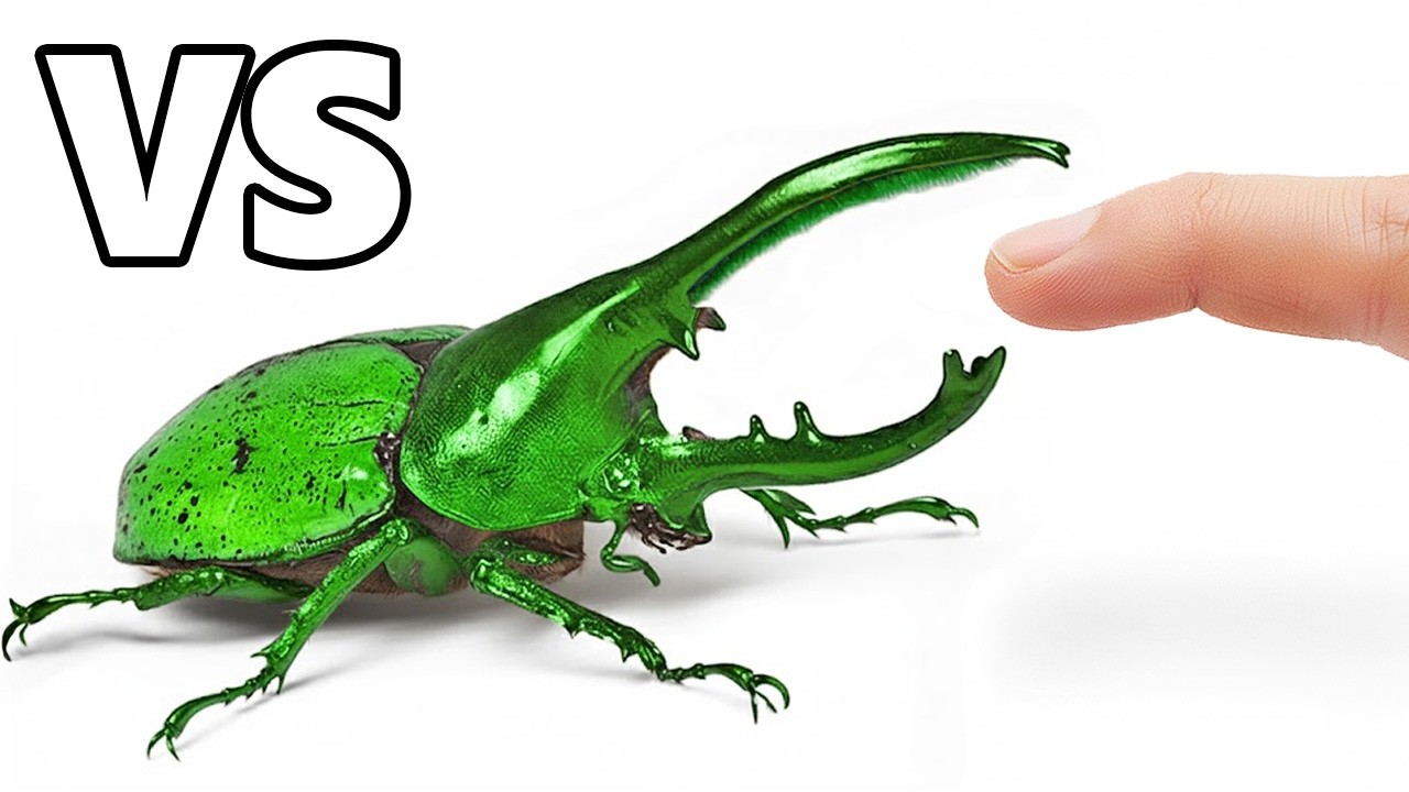I put my finger against a Hercules beetle! 🐞
