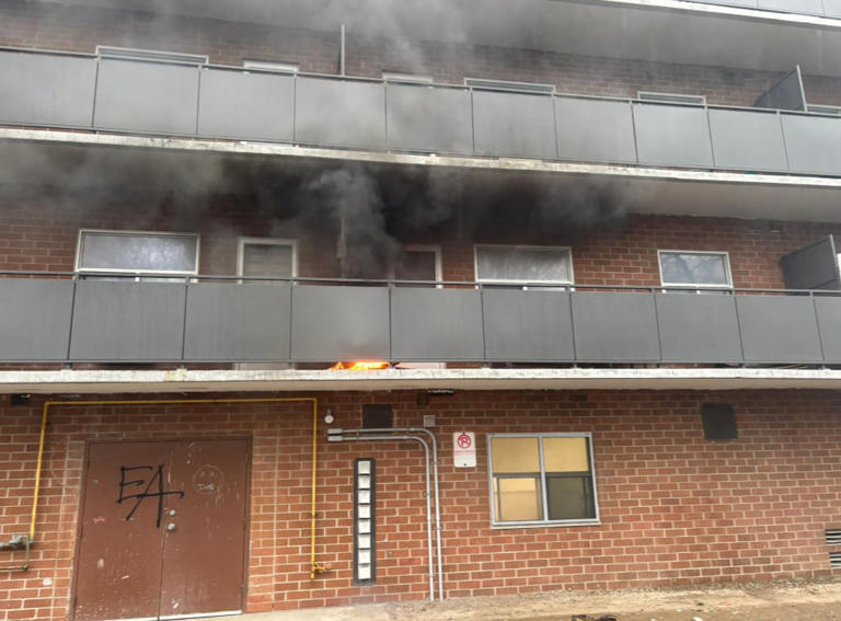 Fire in London public housing apartment building sends 9 to hospital