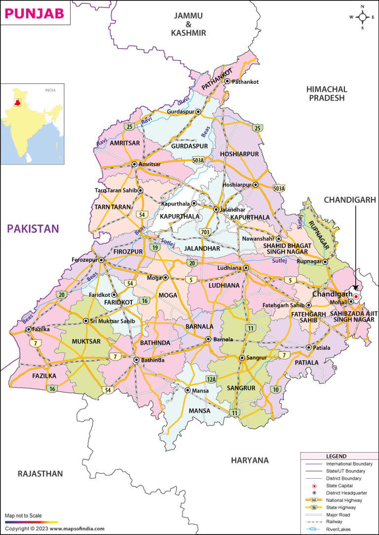What is the old name of Punjab?