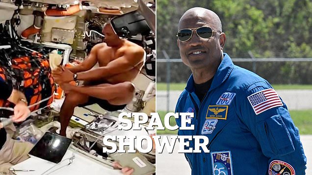 Musclebound astronaut Victor Glover caught taking 'space shower'