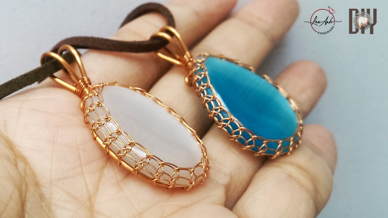 DIY cat's eye pendant: Easy no-drill wire wrapping tutorial for beginners