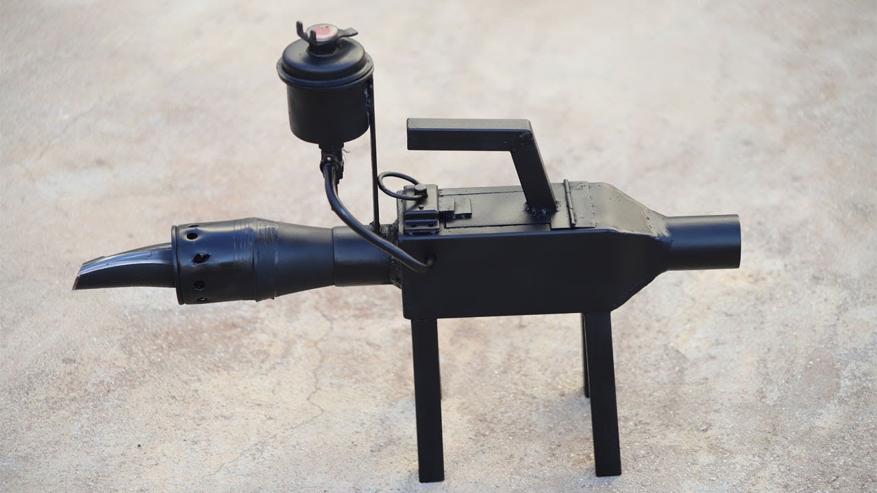 How to make waste oil burner at home! Turbo jet + Amazing idea for an ...
