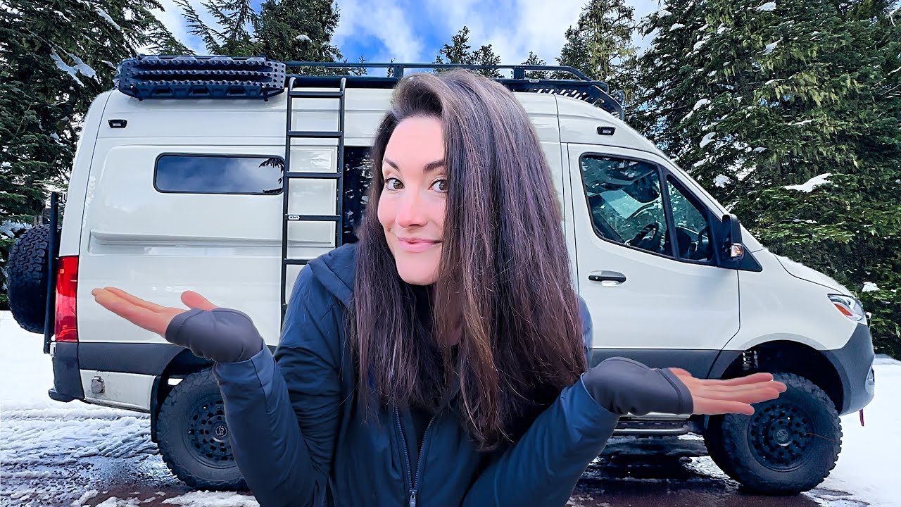 First adventure in my new van | Winter van life in the mountains