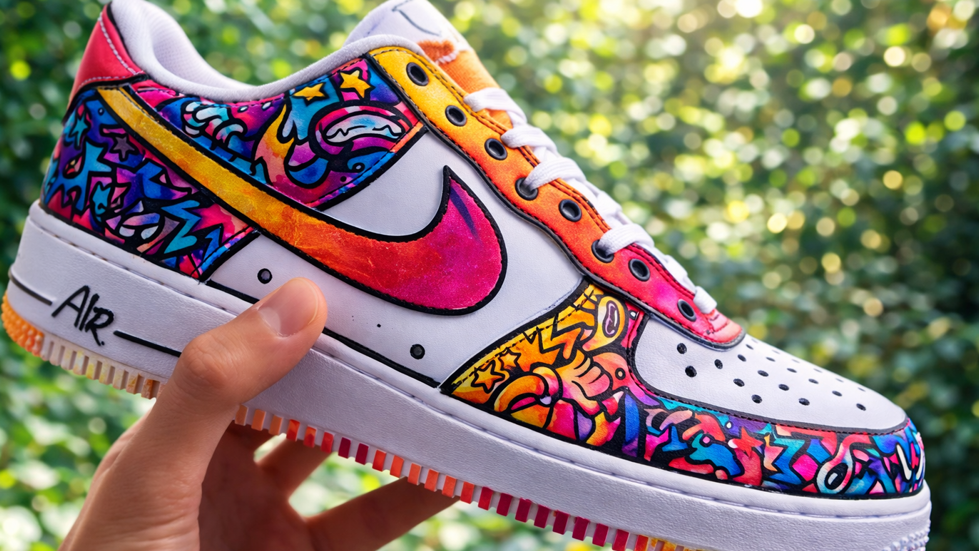 Turning simple sneakers into unique art pieces