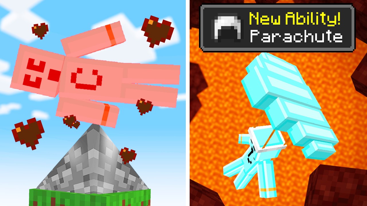 Evolving into stronger forms every time I die in Minecraft