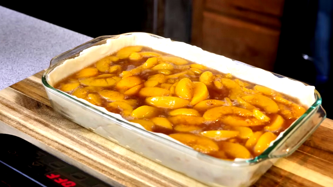 Classic homemade peach cobbler