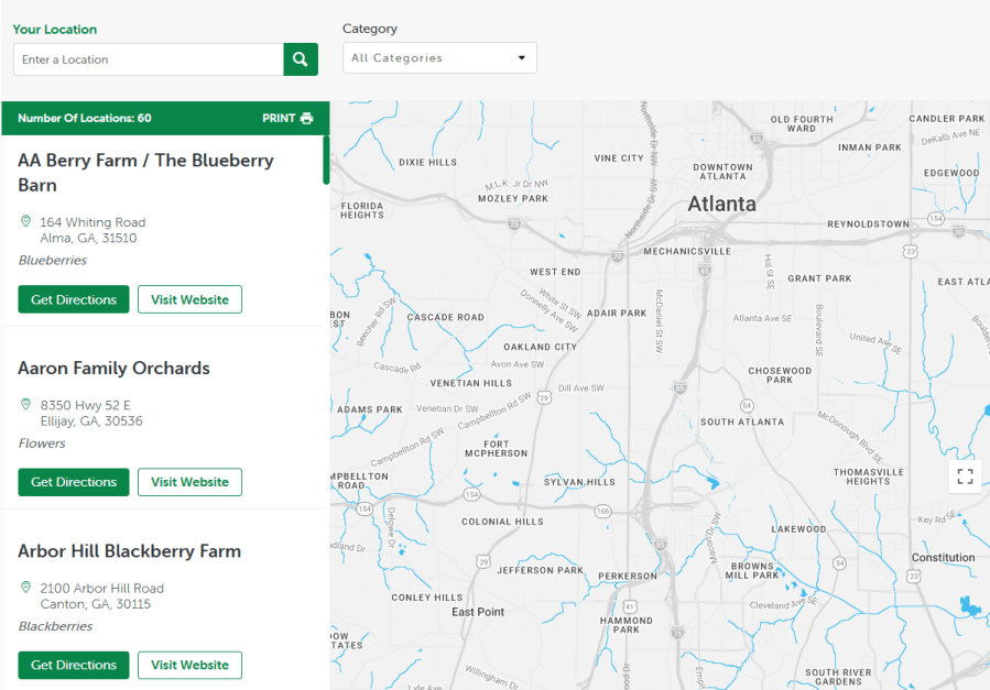 Spring 2026 Georgia Grown U-Pick agritourism map released