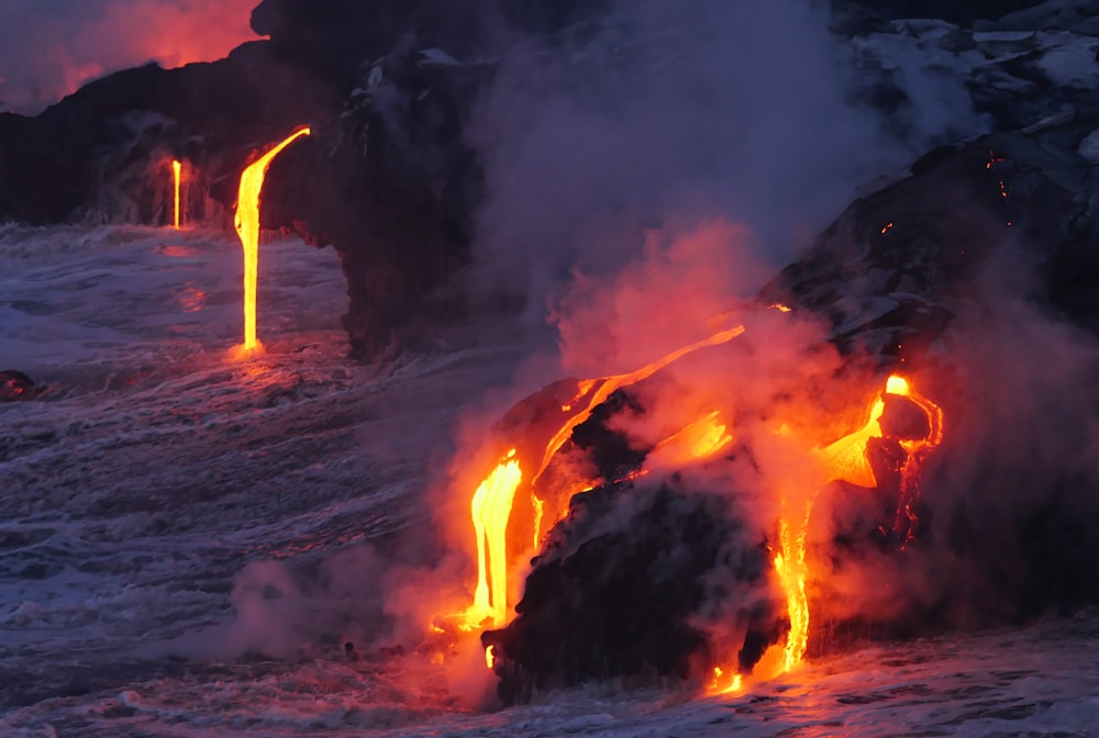 Scenic helicopter tours over active volcanoes