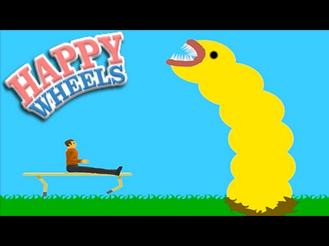 A look at the giant man-eating monster in Happy Wheels