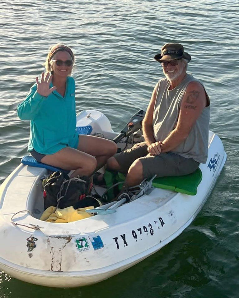 Arrested husband tells friend wind 'blew' his dinghy away from his ...
