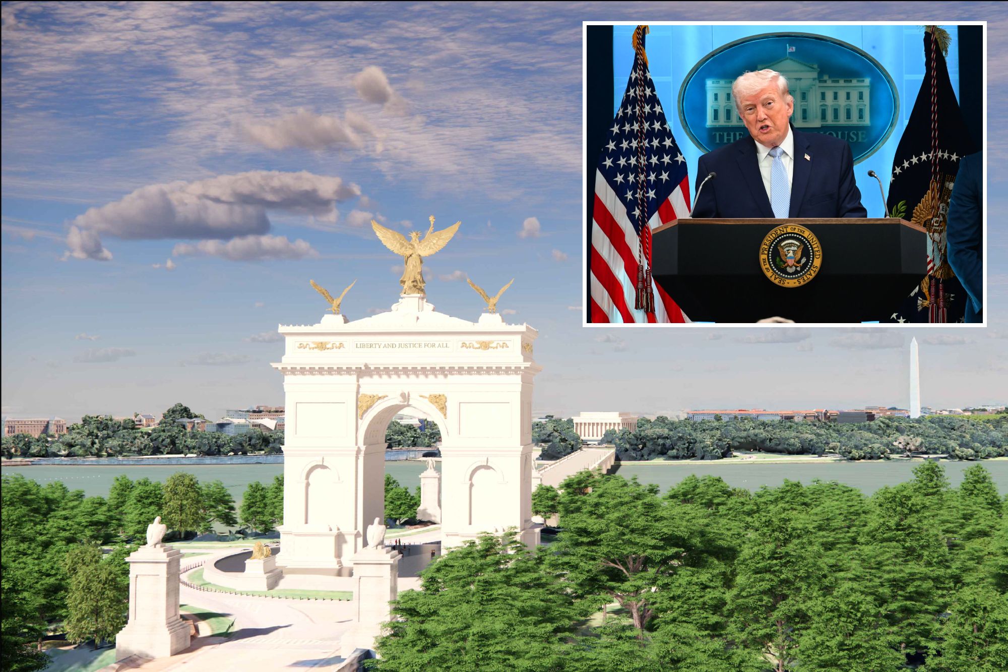 Trump administration reveals massive, 250-foot triumphal arch design plan