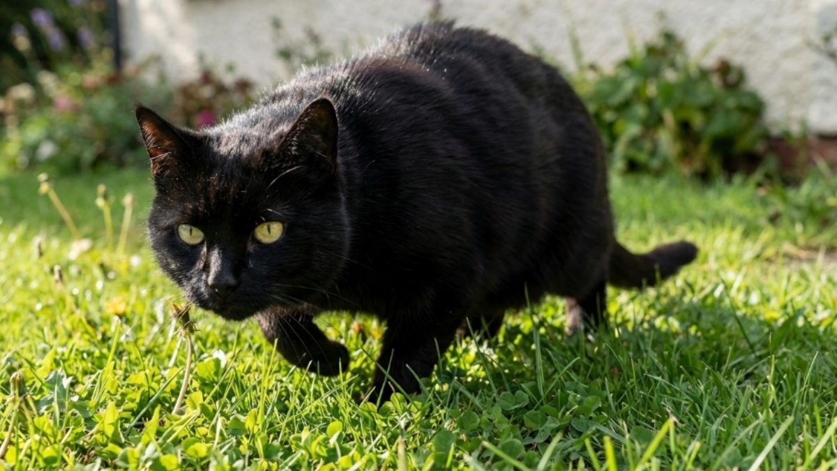 Before dying, a cat left her kitten with an elderly couple