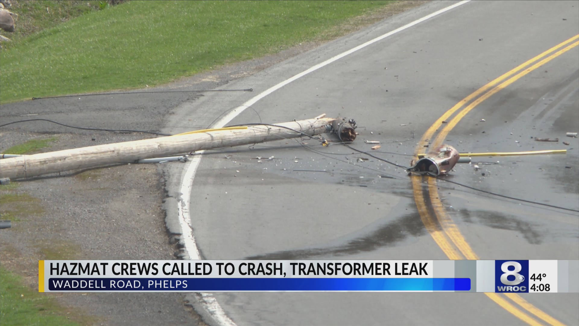 NYSEG hazmat responds to transformer leak after Phelps crash