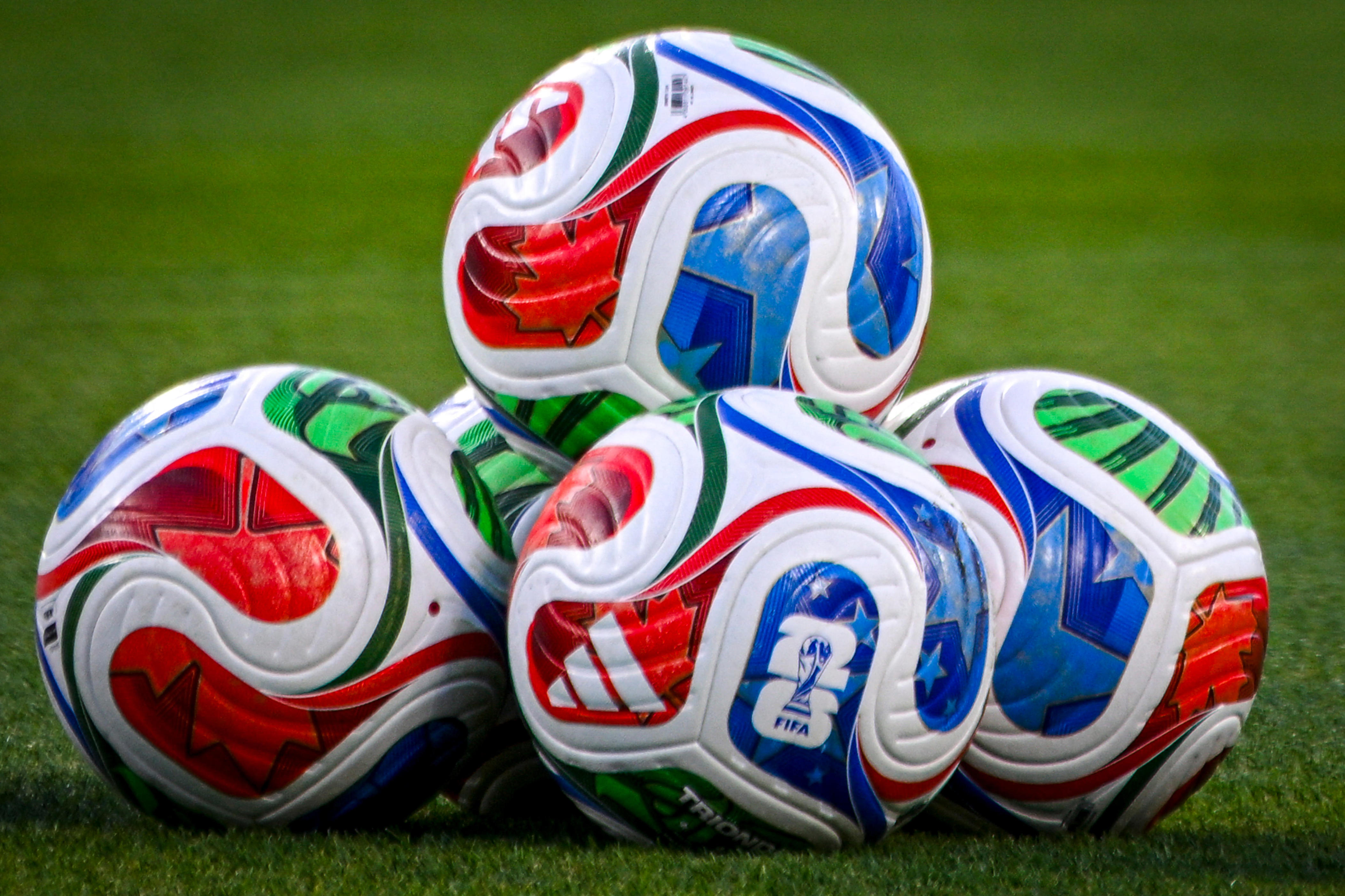 World Cup ball Trionda features iconography for Canada, Mexico, USA