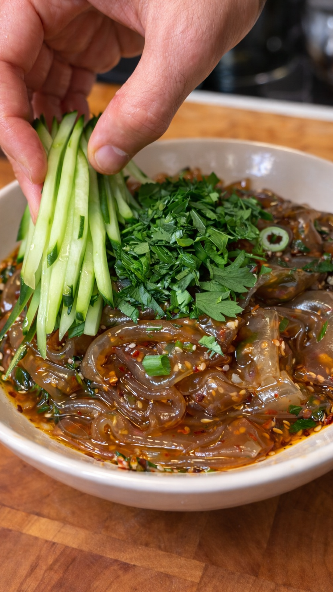 Way to transform rice paper into chewy noodles