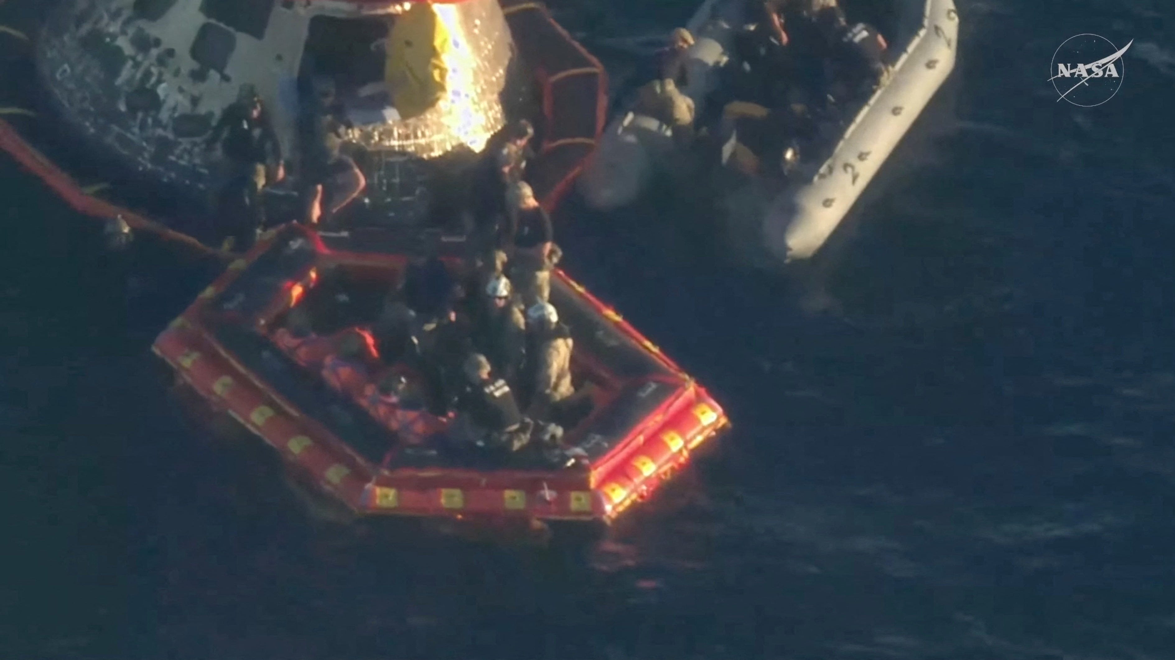 Artemis II astronauts exit Orion capsule after returning to Earth