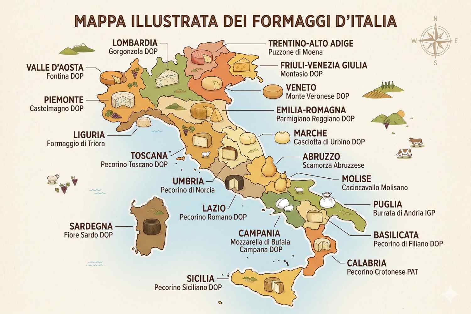 Questi sono i formaggi più amati dagli italiani: la mappa regione per ...