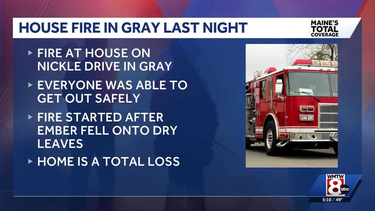 Fire destroys home in Gray Friday evening