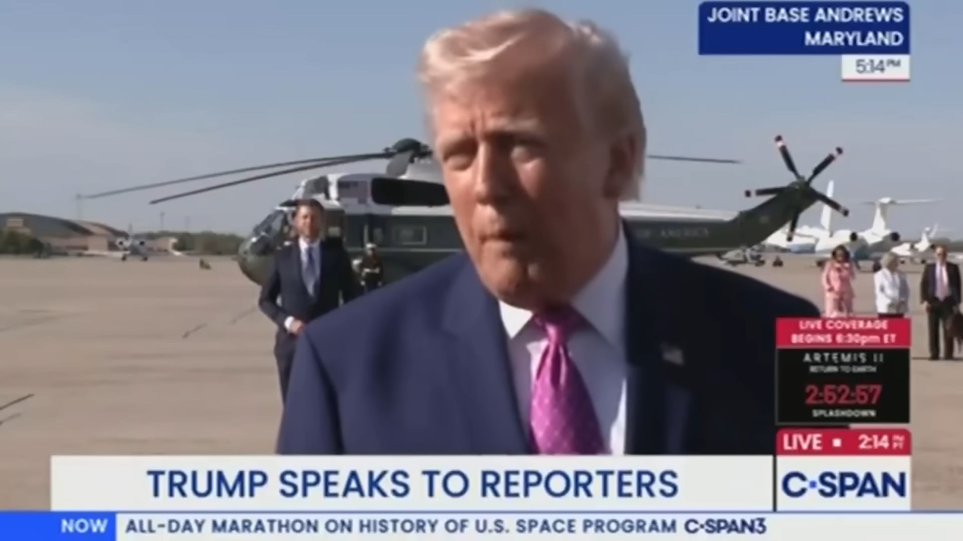 Trump addresses press on tarmac – then fitness questions grow