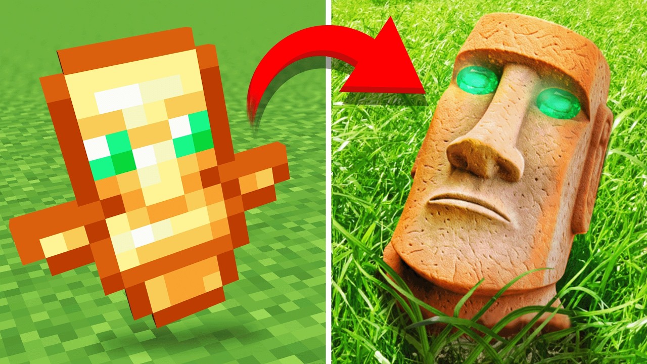 Minecraft gameplay transforms into a hyper realistic world