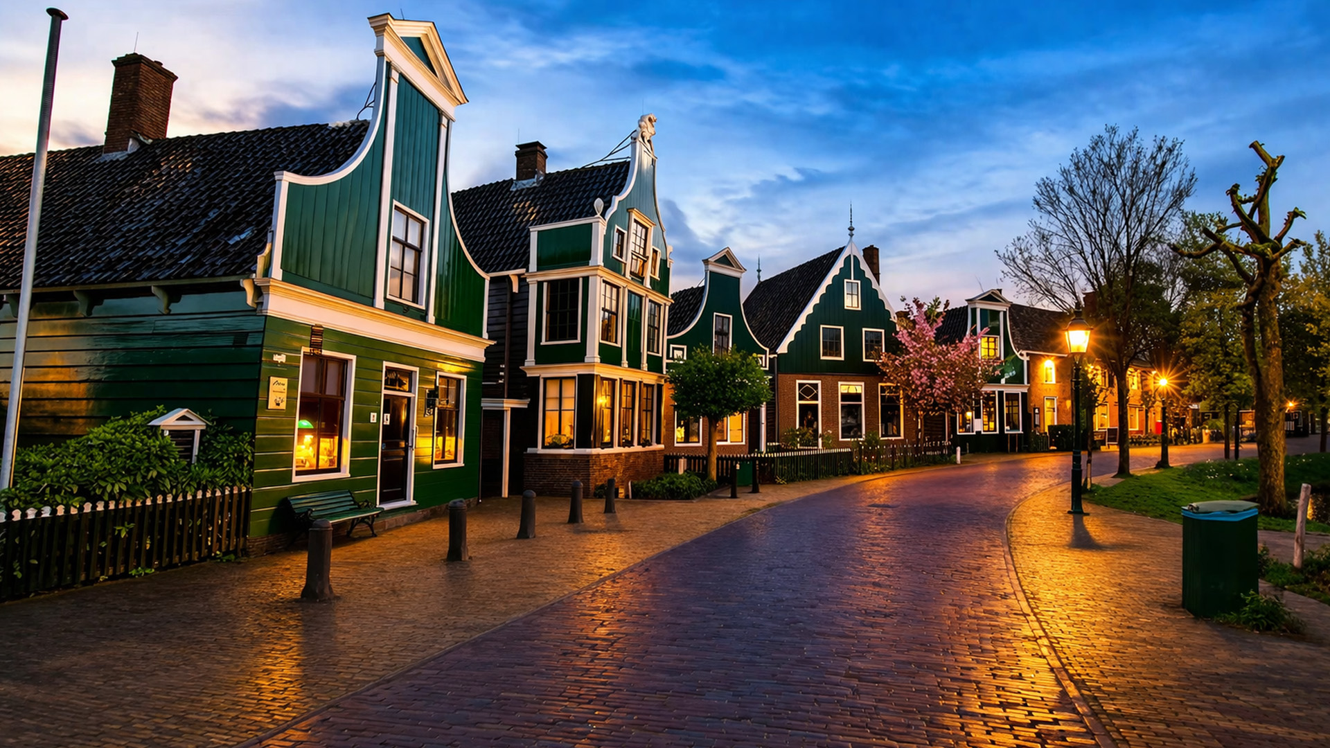 Abendspaziergang durch Zaanse Schans, Niederlande, niederländisches ...