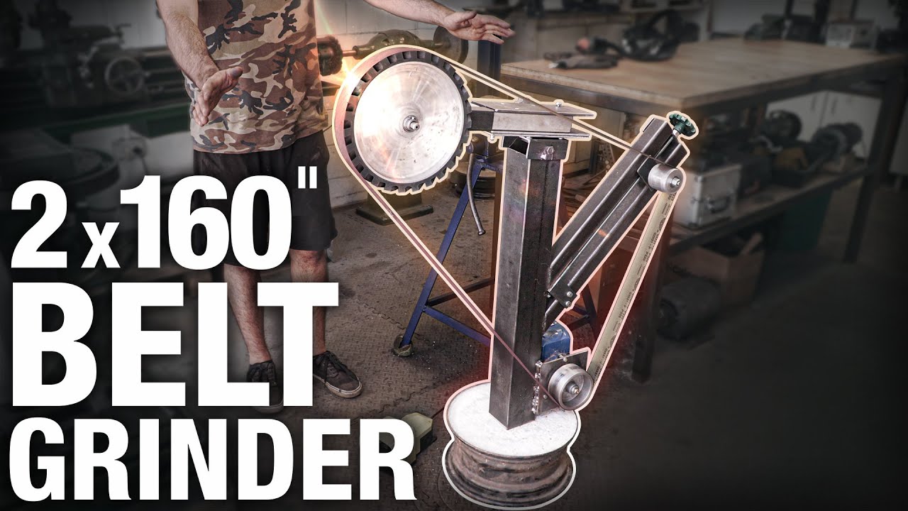 I built a giant 2x160 belt grinder! 🛠️