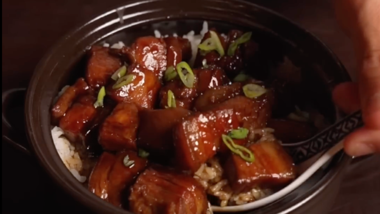 Melted red braised pork belly