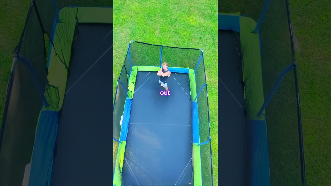 Jumping over the trampoline net 😱